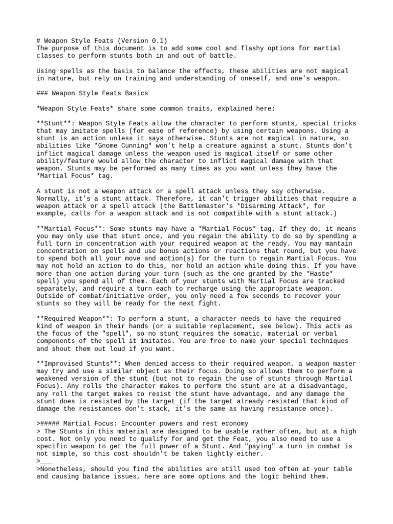 Weapon Style Feats | PDF