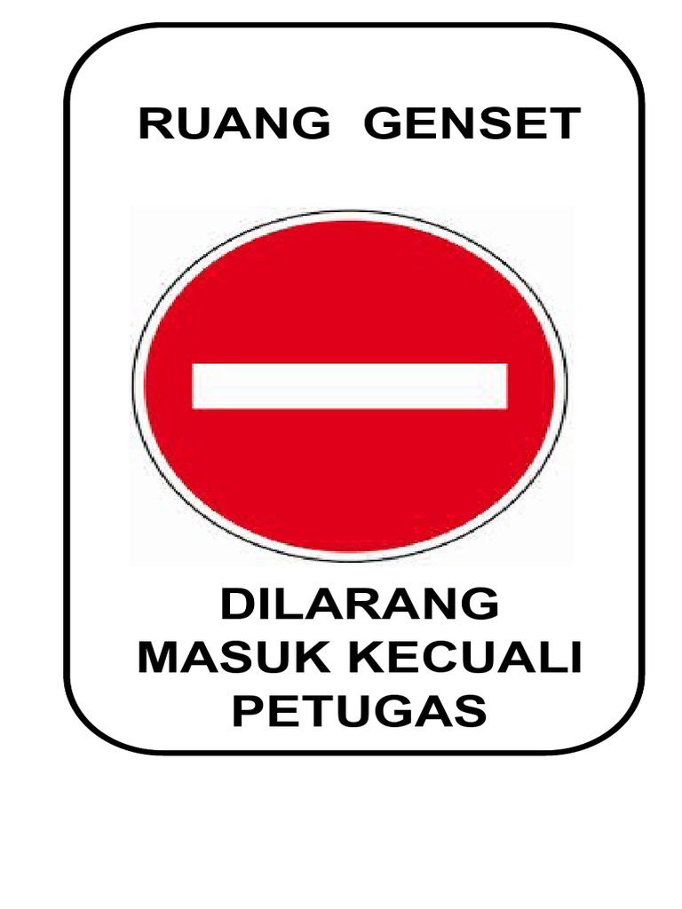 Rambu K3 untuk Ruang Genset | PDF