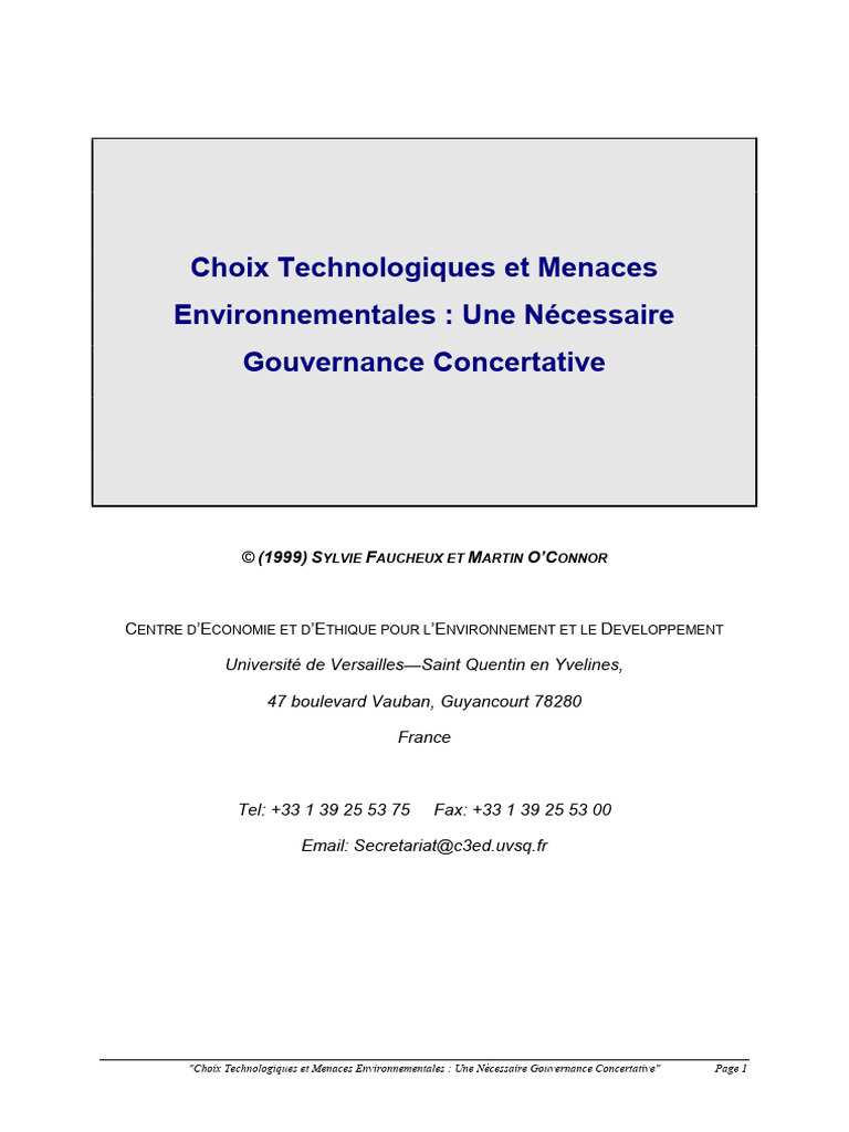 Voir Document PDF - ChoixTechnologiquesMenacesEnvironnementales | PDF ...