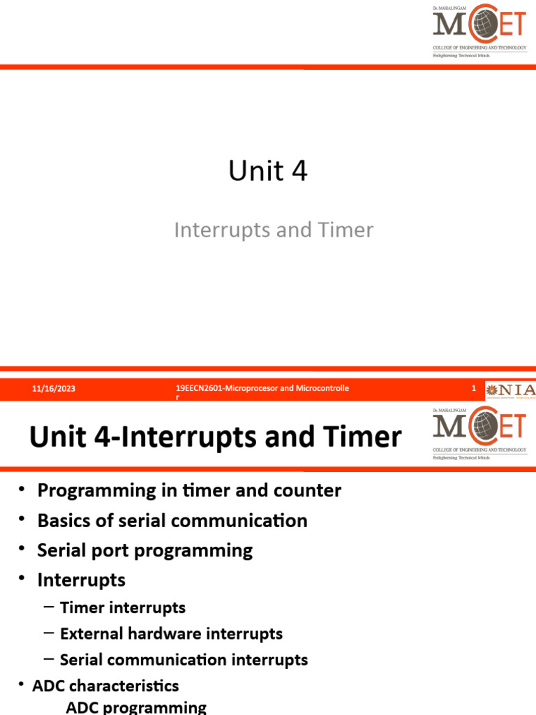 Unit IV Mpmc | PDF | Analog To Digital Converter | Microcontroller