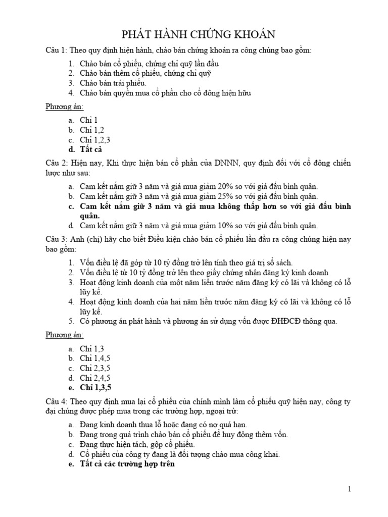 Cau Hoi Trac Nghiem - Luat CK-1 | PDF