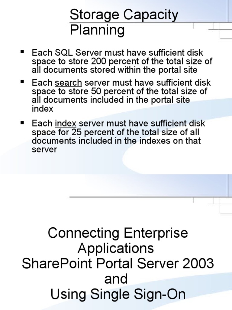 Storage Capacity Planning | PDF | Share Point | Information Technology ...