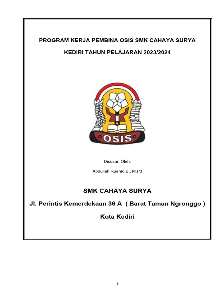 Program Kerja OSIS SMK Cahaya Surya | PDF | Karier & Perkembangan