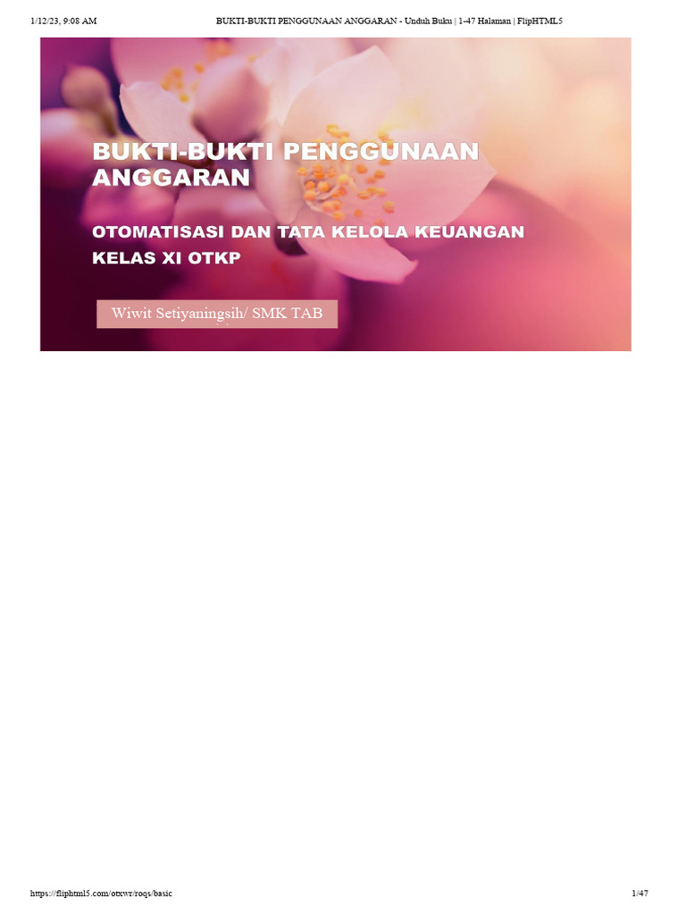 BUKTI-BUKTI PENGGUNAAN ANGGARAN Xi Otkp | PDF