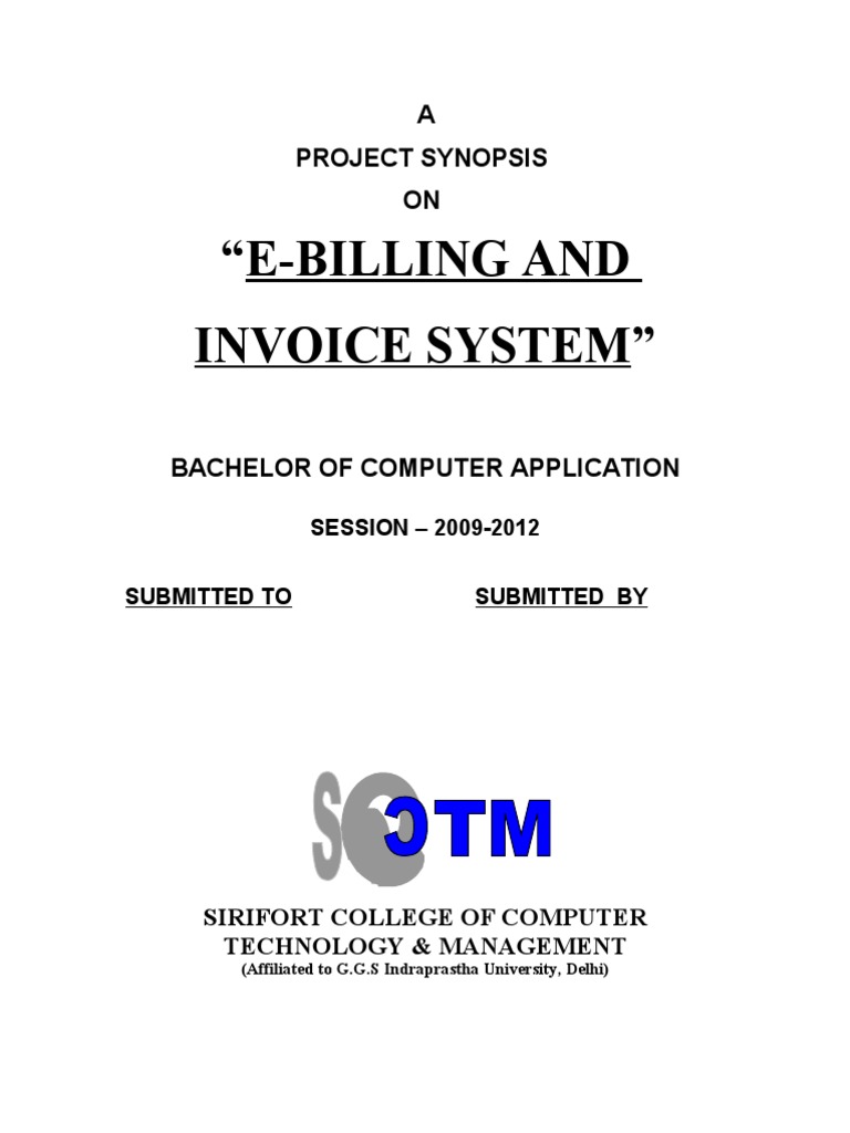 Ebilling and Invoice System - SYNOPSIS | PDF | Microsoft Access | Databases