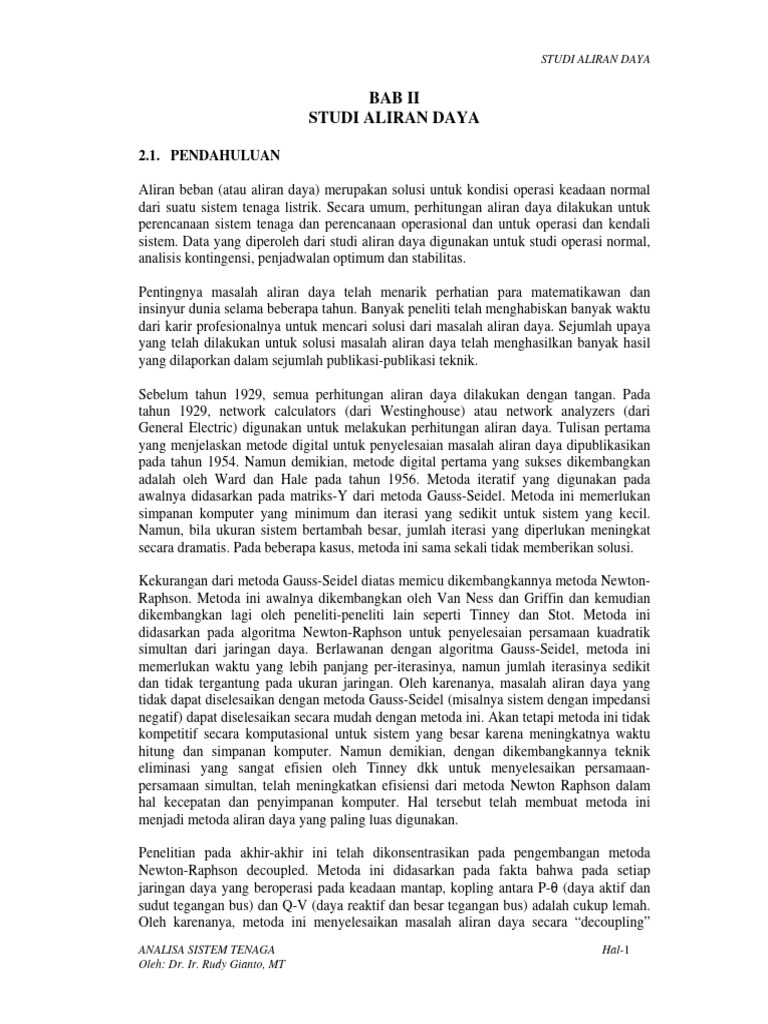 Studi Aliran Daya | PDF