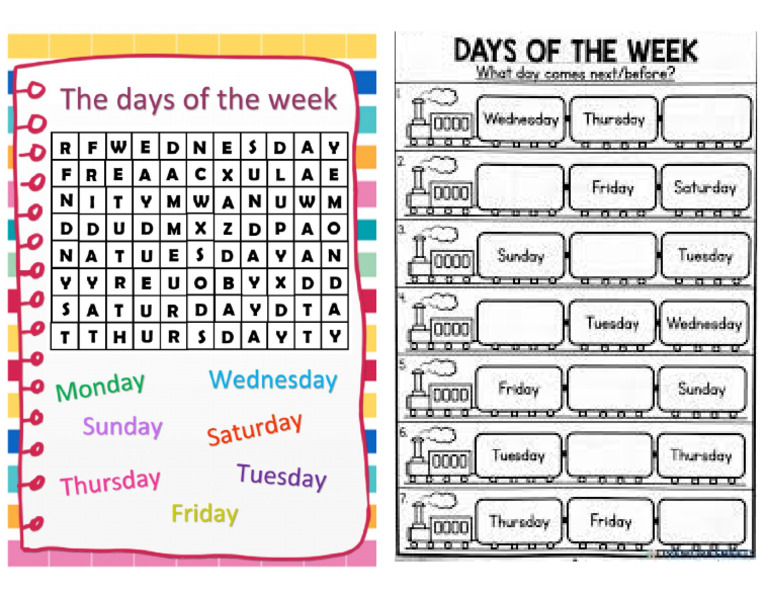 Days of The Week Worksheets | PDF