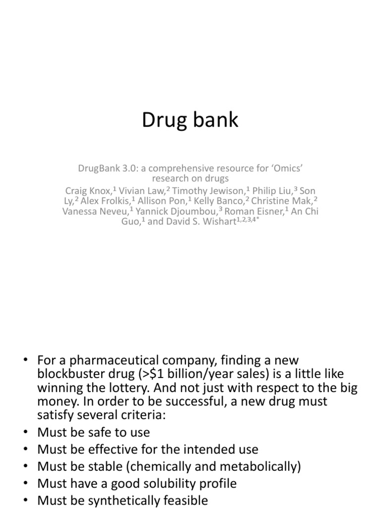 Drug Bank | PDF