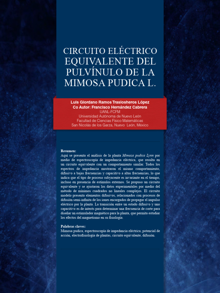 Impedancia Eléctrica en Mimosa pudica | PDF | Impedancia eléctrica ...