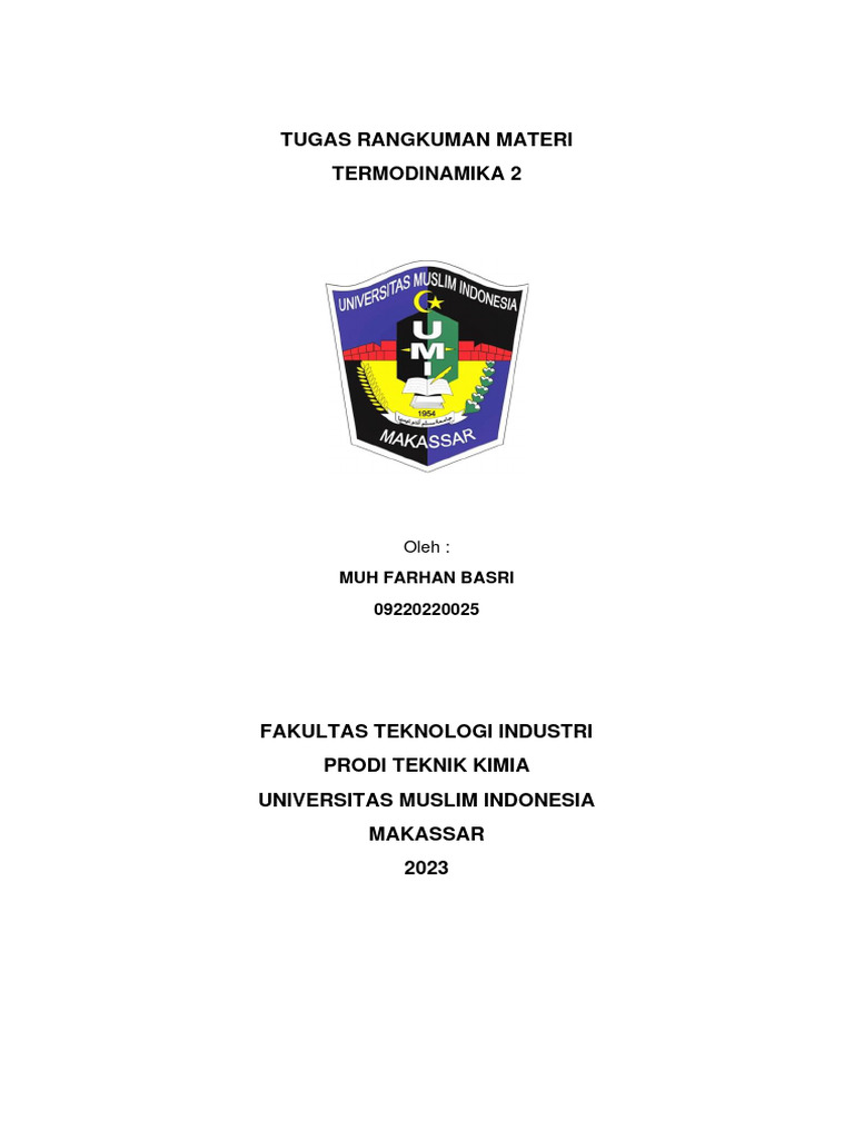 Rangkuman Termodinamika Farhan | PDF