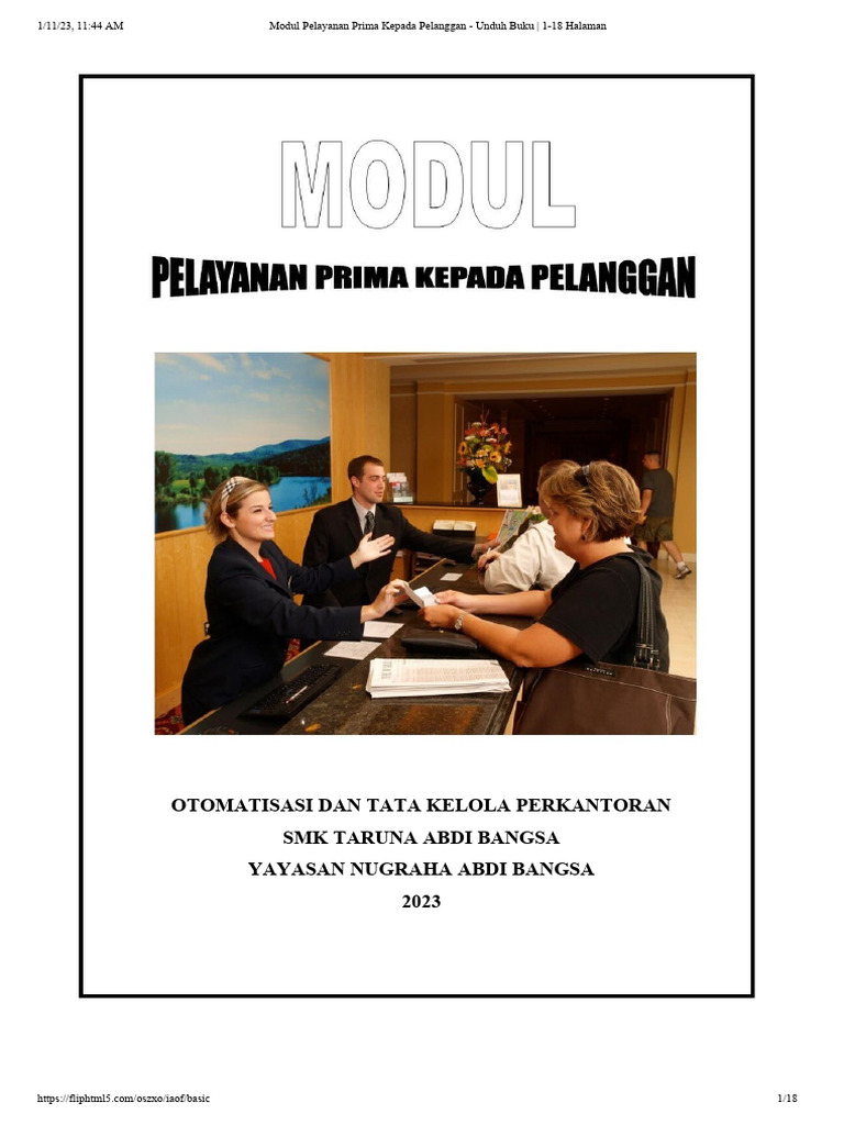 Modul Pelayanan Prima Kepada Pelanggan XI OTKP | PDF