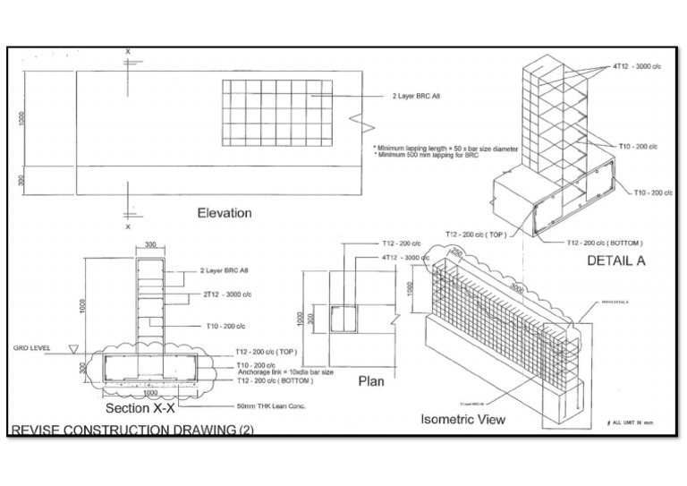 Drawing Flood Wall | PDF