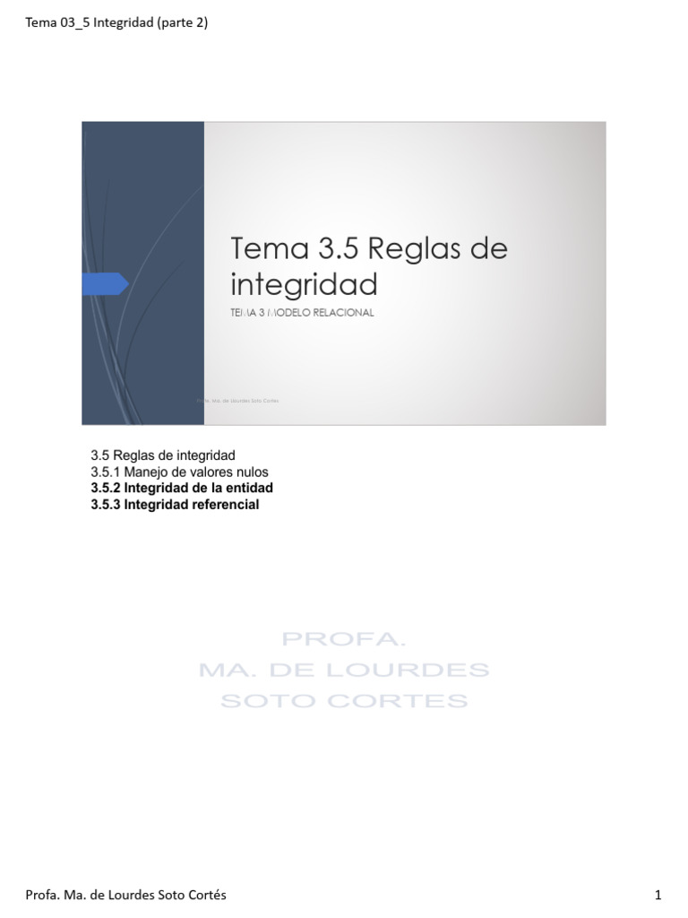 352 Y 353 Reglas De Integridad Pt2 Pdf Gestión De Datos 1595