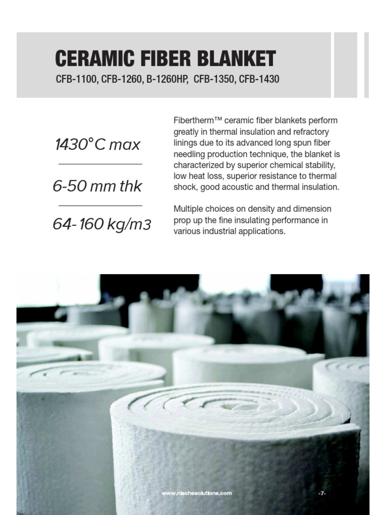 Ceramic Fiber Blanket Catalog | PDF | Ceramics | Chemistry