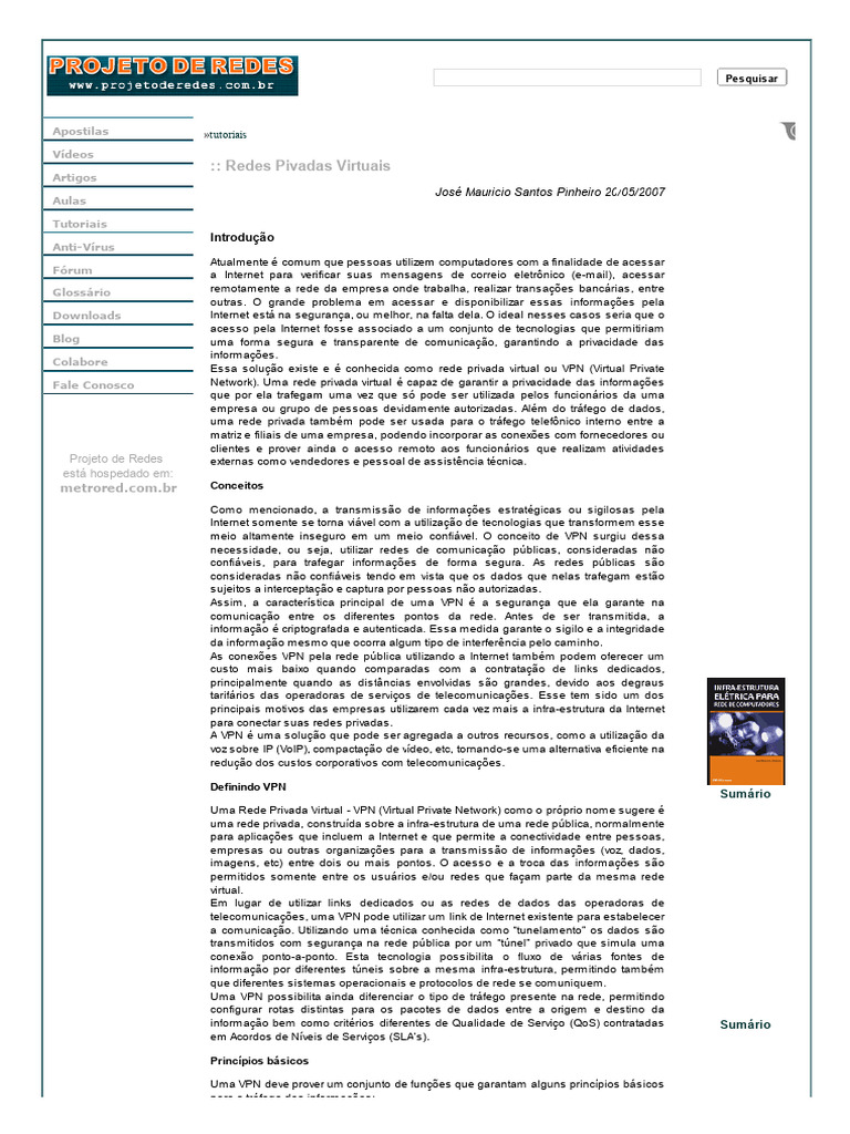 Tutoriais Projeto e Gest.. | PDF | Rede Privada Virtual (VPN) | Rede de ...