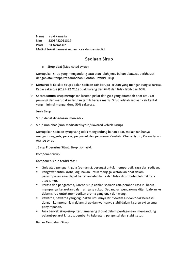 Sediaan Sirup | PDF