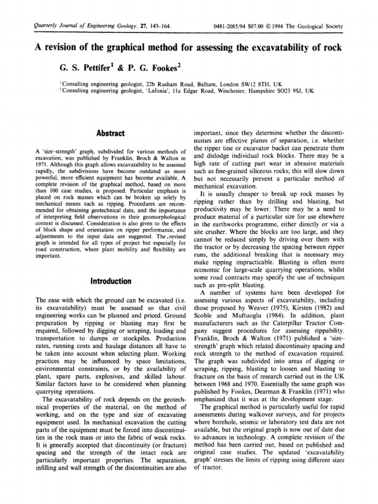 (Pettifer and Fookes 1994) A Revision of The Graphical Method For ...