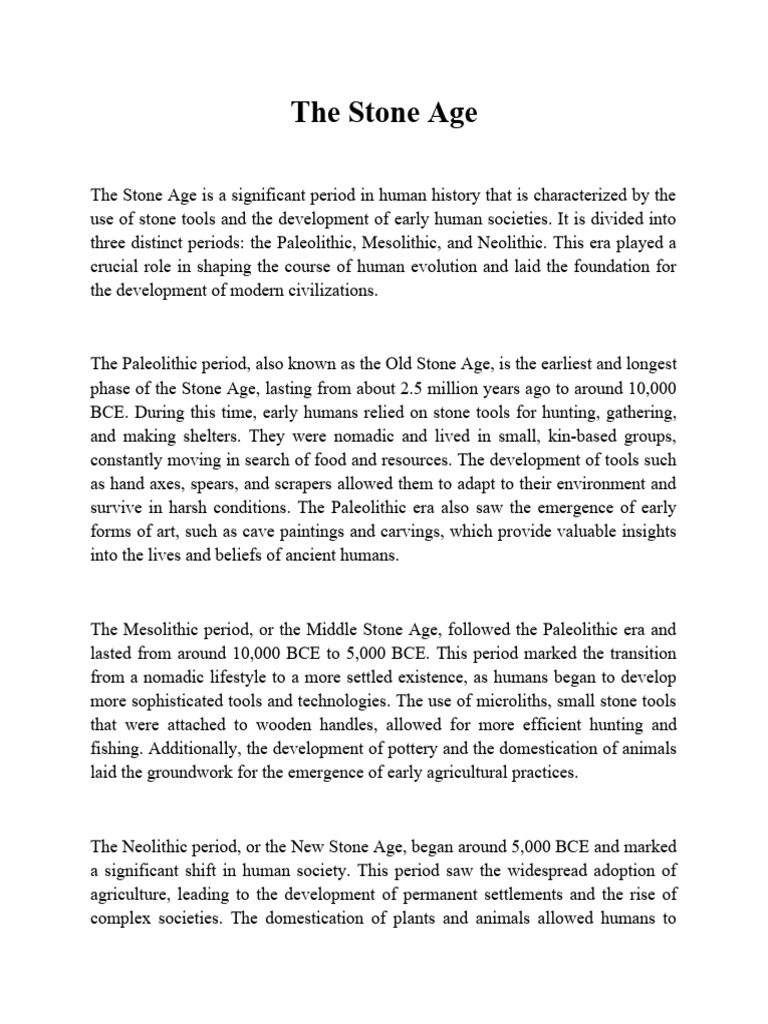 The Stone Age 3 | PDF | Stone Age | Paleolithic
