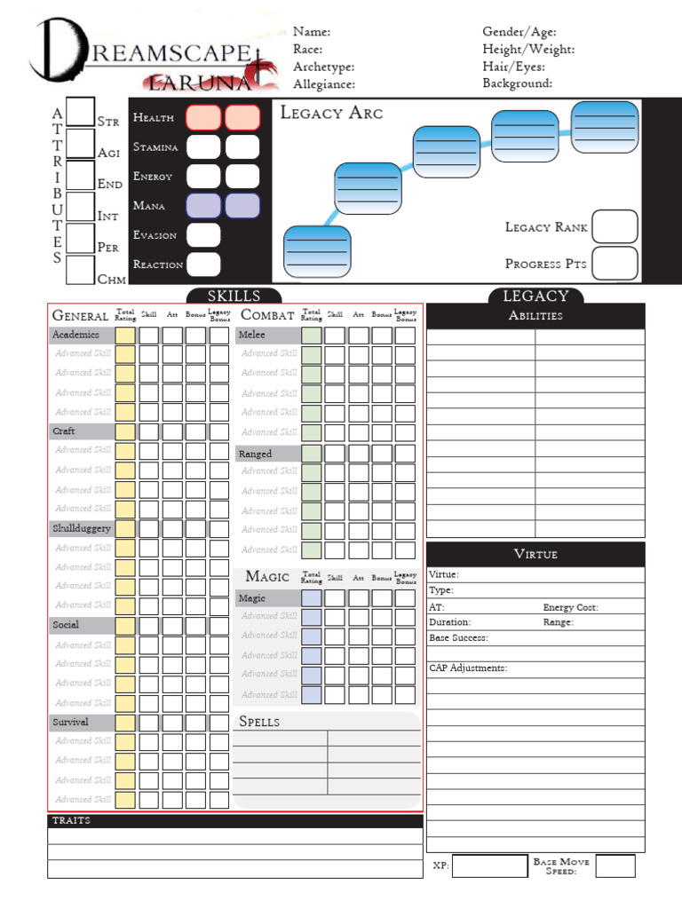 DSL CharSheet V5.4 Form Fillable | PDF