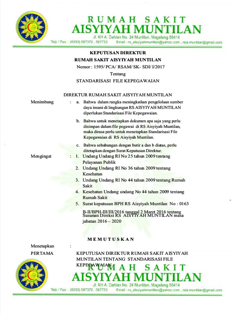 Standarisasi File Kepegawaian | PDF