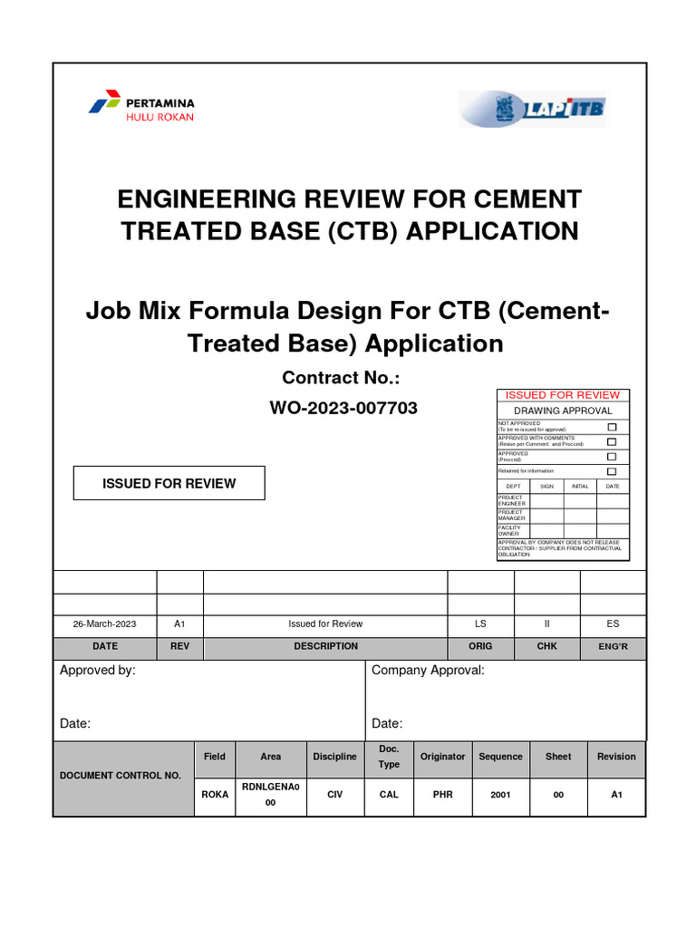 ROKA-RDNLGENA000-CIV-CAL-PHR-2001-00 Job Mix Formula Design For CTB ...