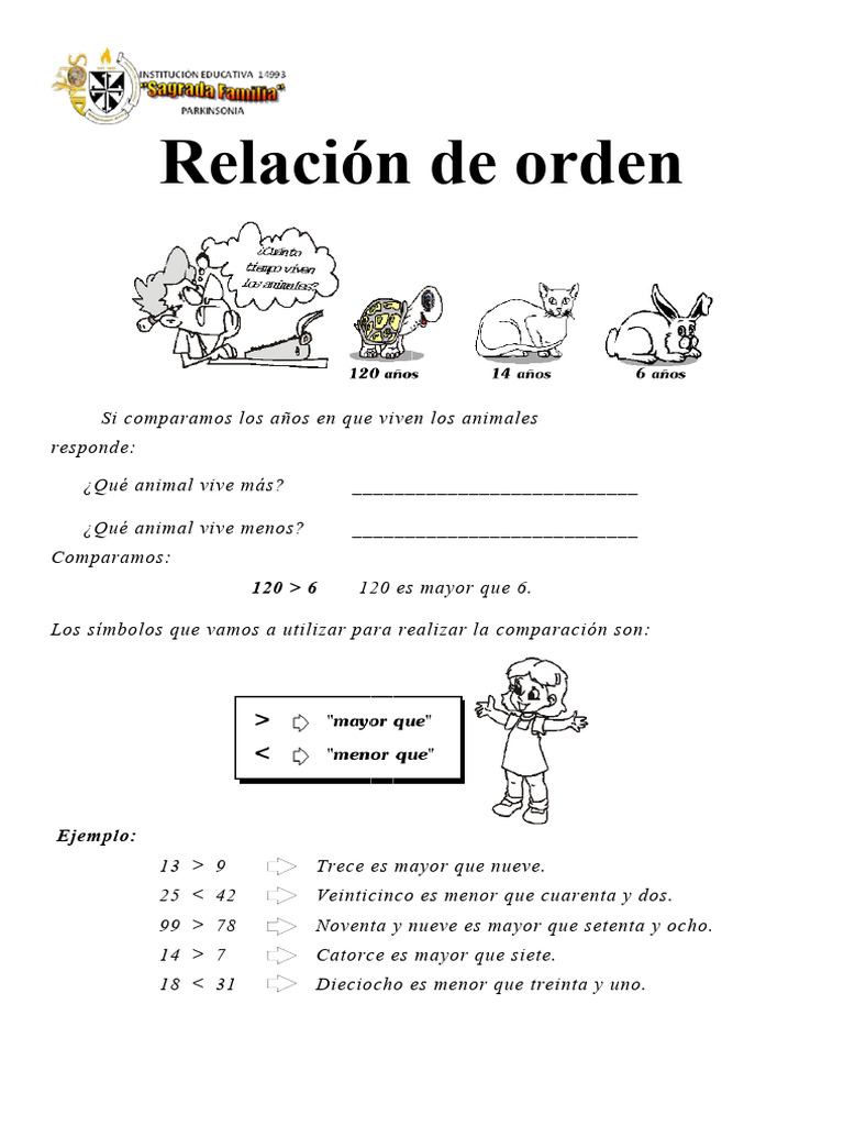 1 Ficha de Raz. Matematico Relacion de Orden | PDF