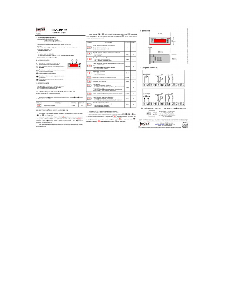 Manual-Tecnico-Inv-49102 Contador de Pulsos | PDF