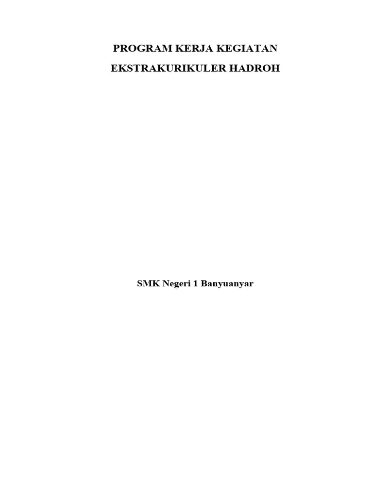 Program Kerja Ekstrakurikuler Hadroh | PDF Program Kerja Ekstrakurikuler Hadroh | PDF