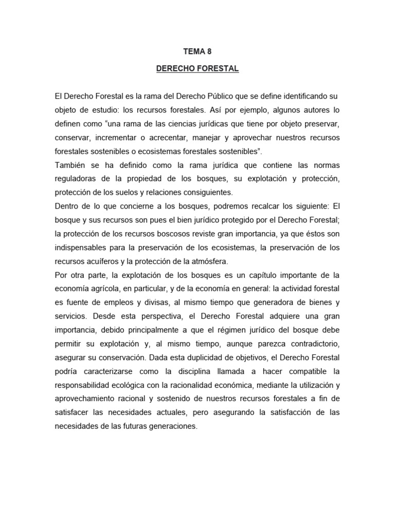 Tema 08 Exposicion Tema Derecho Forestal | PDF | Los bosques | Sustentabilidad