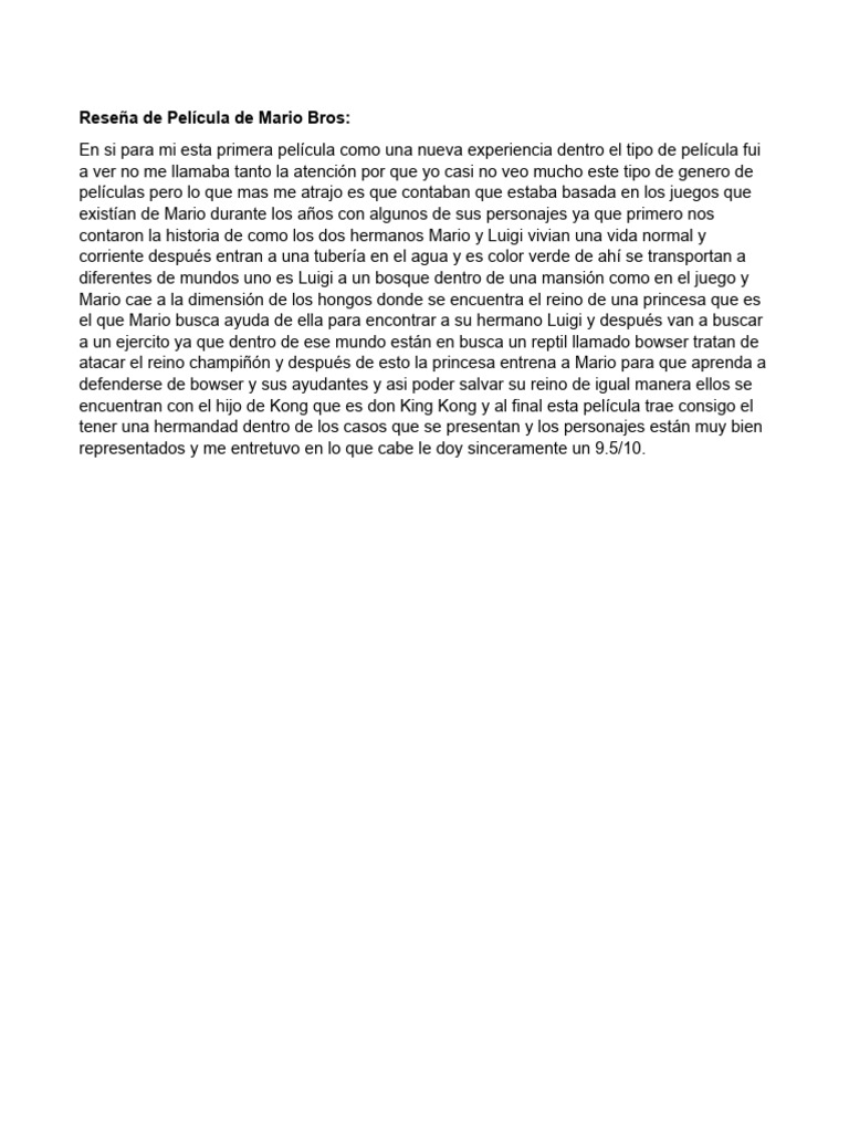 Reseña Pelicula | PDF