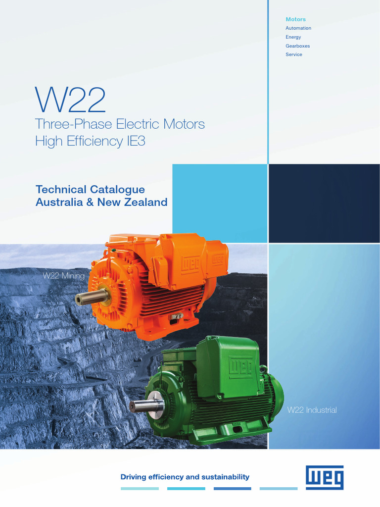 WEG w22 Mining Three Phase Electric Motor High Efficiency E3 50025541 Brochure English Web ...