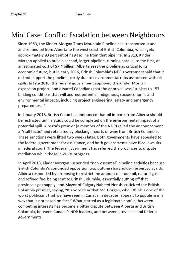 Case Study 3 - CH 10 Conflict Between Neighbours | PDF | Pipeline ...