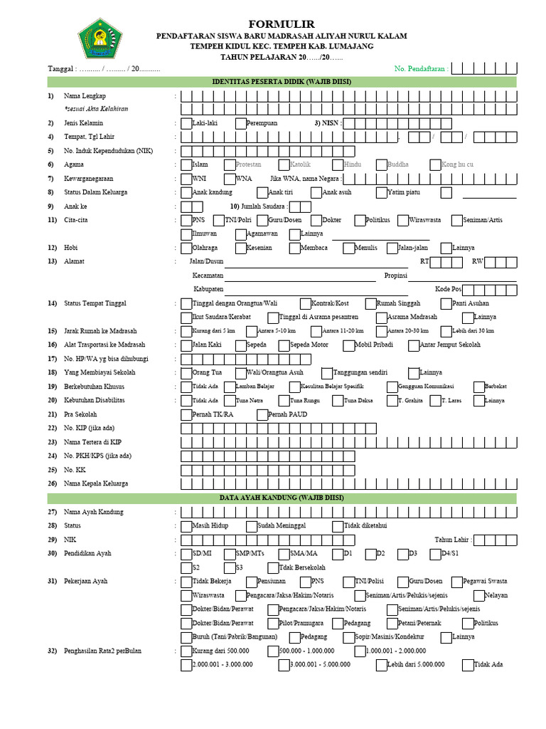 Formulir PPDB | PDF