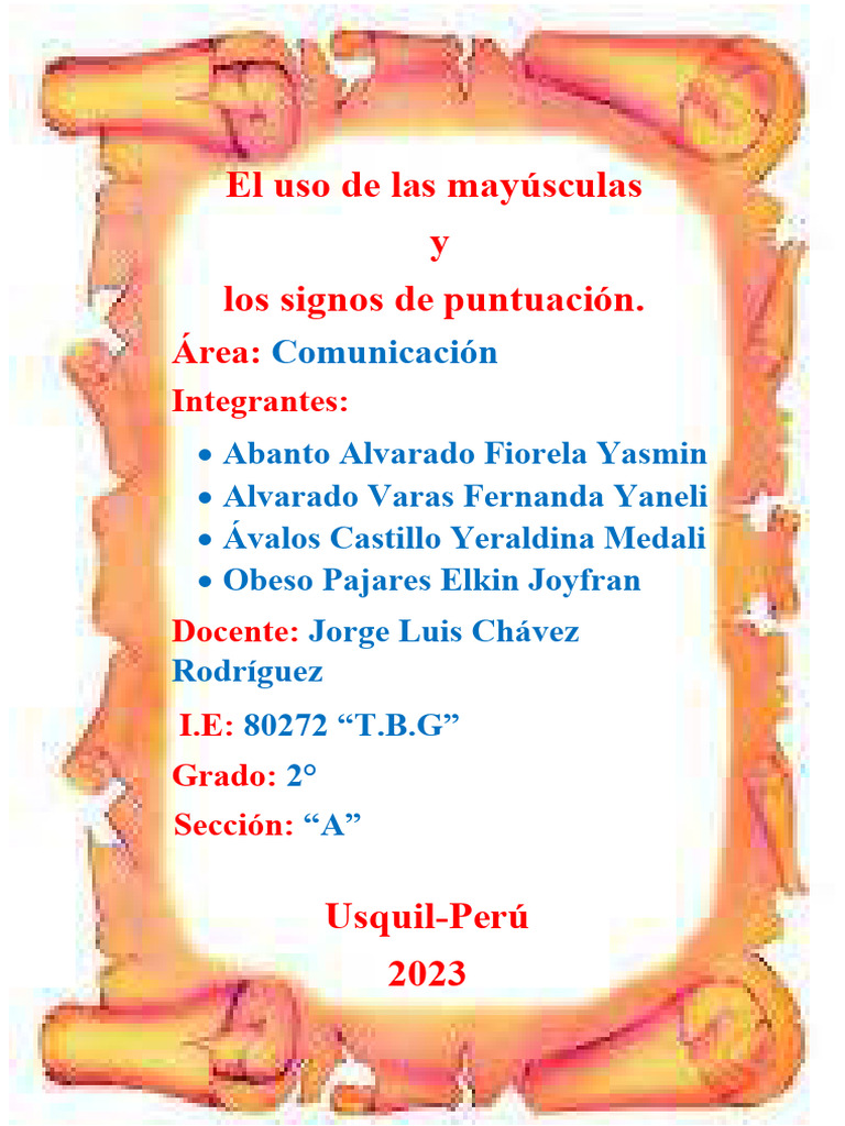 Informe sobre las mayusculas y signos de puntuación | PDF | Puntuación ...