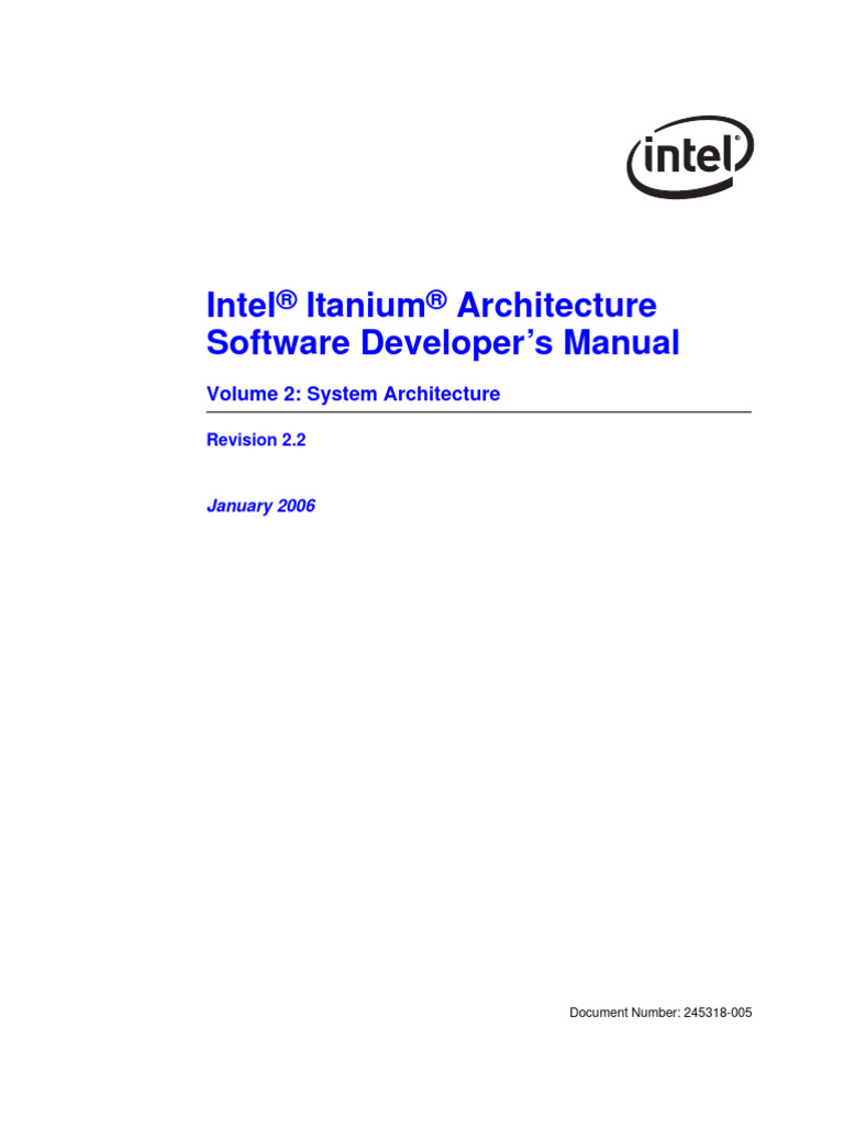 Itanium2 Software Developers Manual V2 Pdf Computing Operating