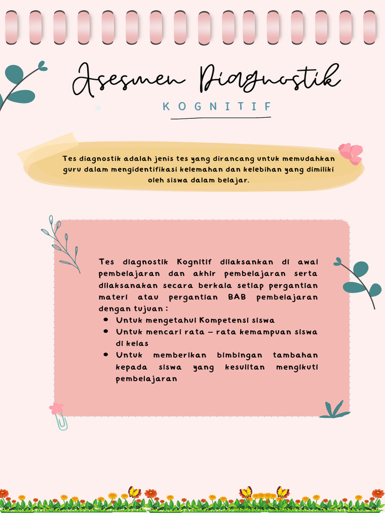 Contoh Asesmen Diagnostik Kognitif SD | PDF | Metode & Bahan Ajar