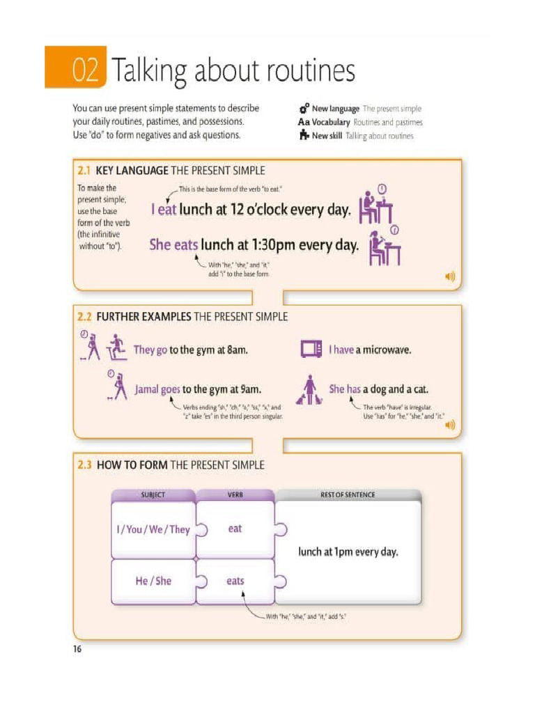 Unit 2 Talking About Routines | PDF | Linguistics | Grammar