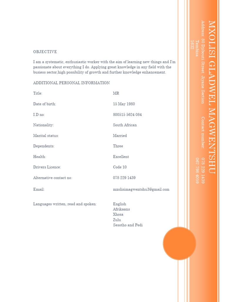CV Writing Guide for South Africa | PDF