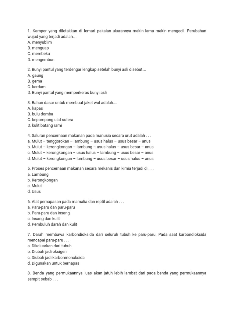 Soal LCC Ipa SD | PDF | Ilmu Sosial | Sains & Matematika