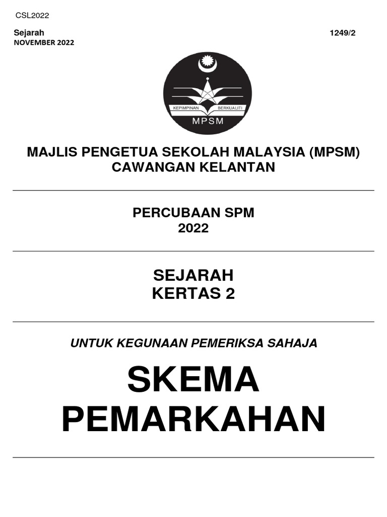 2022 Skema Sej K2 | PDF