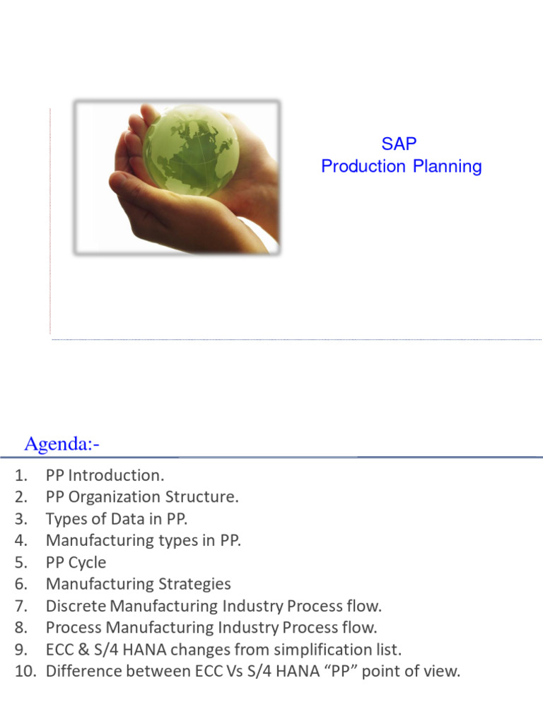 SAP PP - Overview & Changes in S - 4 HANA | PDF | Business Process ...