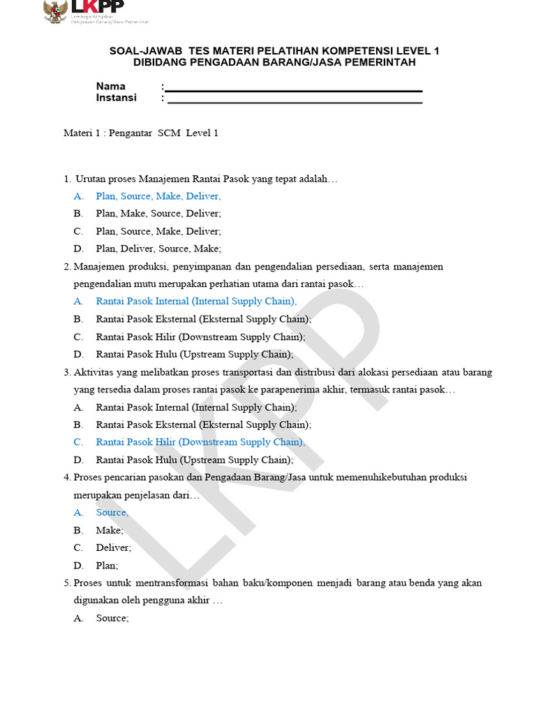 Soal Jawab Soal Kompilasi Level 1 | PDF