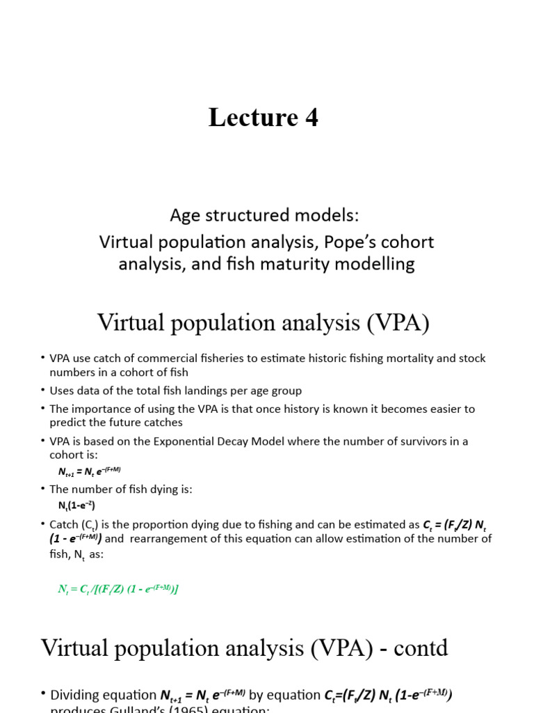 Lecture 4 Fish Population Dynamics Stock Assessment and Ecosystems Management | PDF | Statistics ...