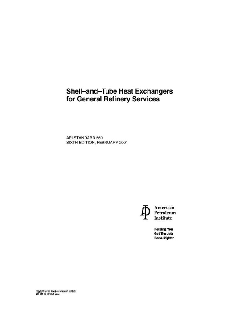 API 660 Shell - Tube 번역 | PDF