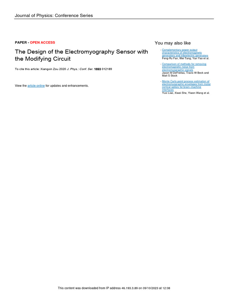 Design of EMG Sensor | PDF | Detector (Radio) | Amplifier