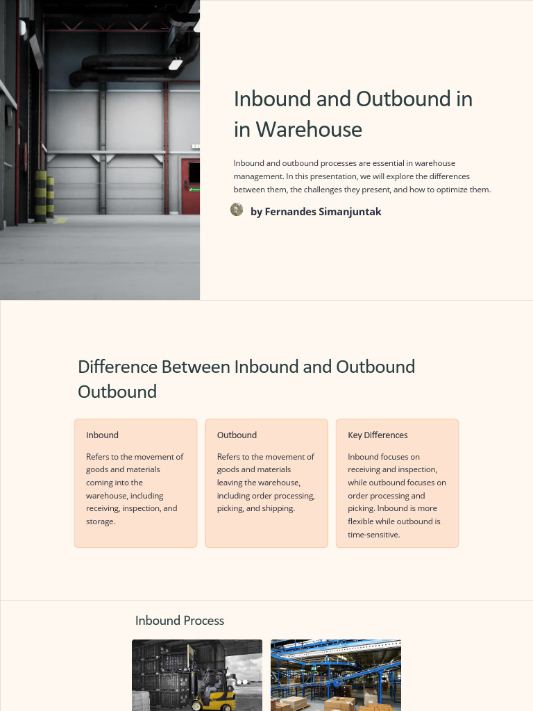 Inbound and Outbound in in Warehouse | PDF | Warehouse | Inventory