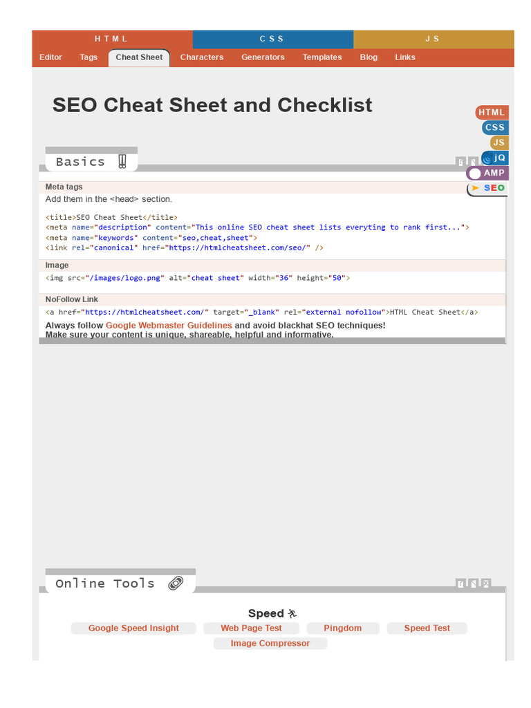 Htmlcheatsheet Com Seo | PDF | Search Engine Optimization | World Wide Web