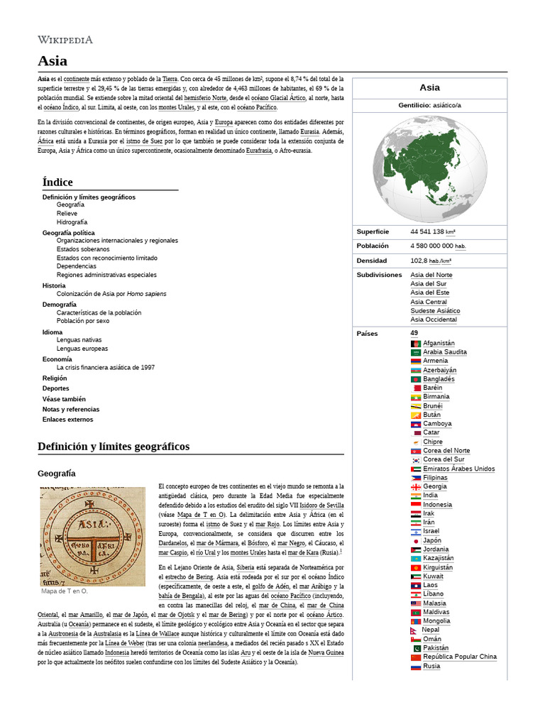 U1 PP 18 Asia | PDF | Asia | Geografía Física
