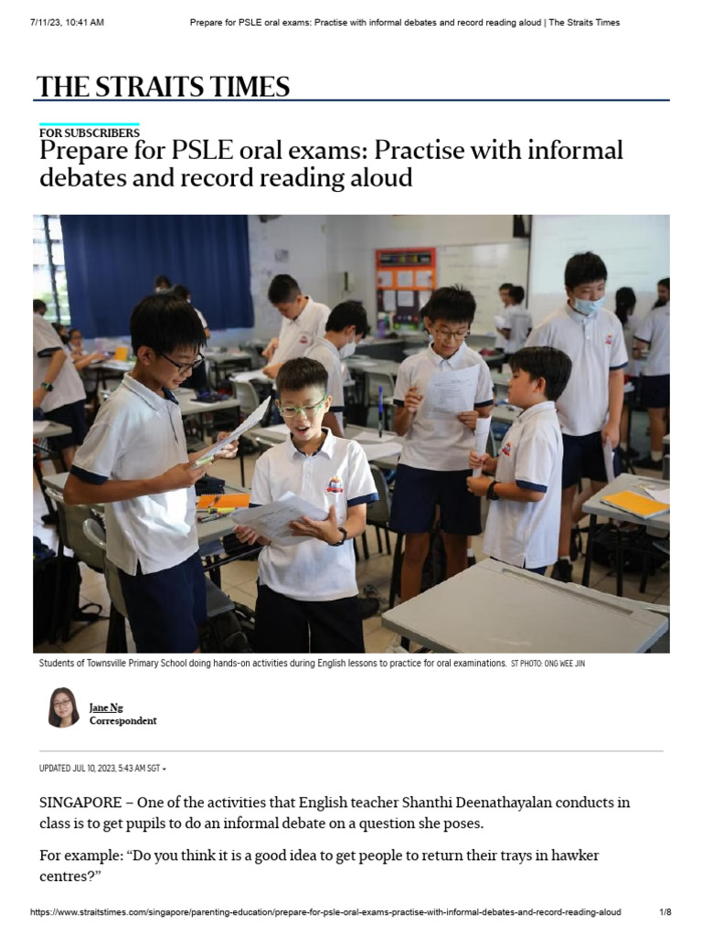 Prepare For PSLE Oral Exams - Practise With Informal Debates and Record ...