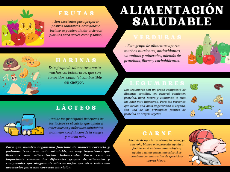 Grafico Diagrama Lista Alimentacion Saludable Ilustrado Naranja | PDF ...